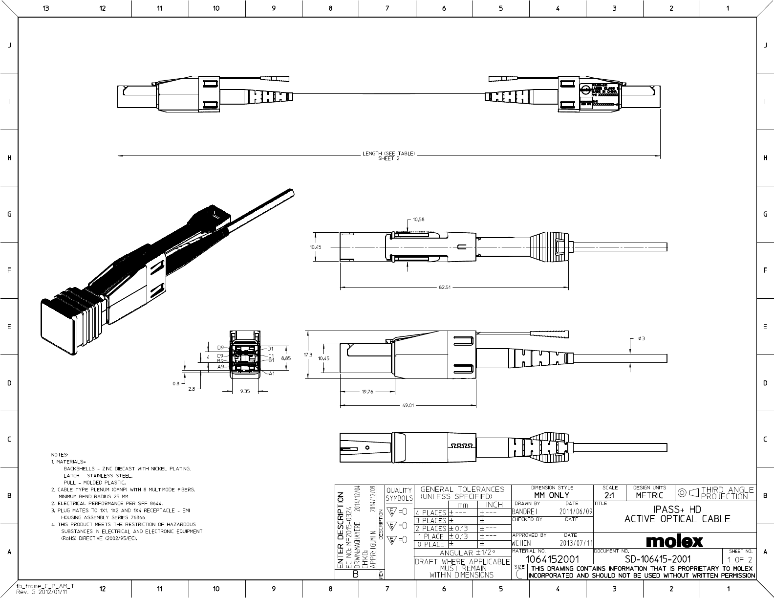 106415 Series Drawing Datasheet by Molex | Digi-Key Electronics